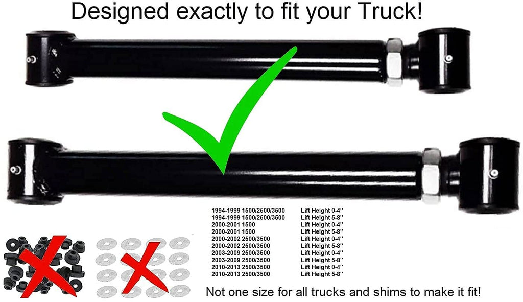 1994-2013 Dodge Ram 1500/2500/3500 Adjustable Control Arms for 1" to 6 ...